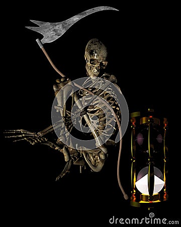 Skeleton With Scythe And Hourglass Royalty Free Stock Images - Image ...