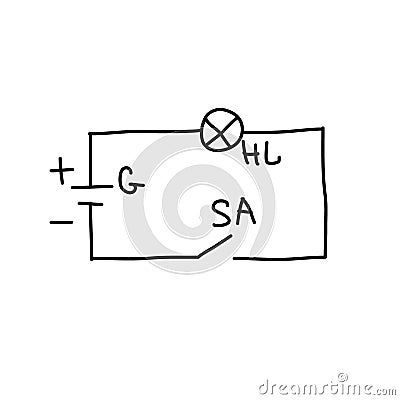 Sketch Drawing Of An Electrical Circuit , Pencil Sketch Vector ...