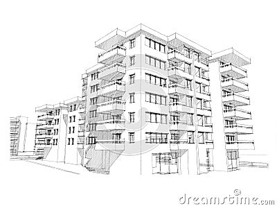 Sketch Idea, Drawing Of Skyscraper Royalty-Free Stock Image ...