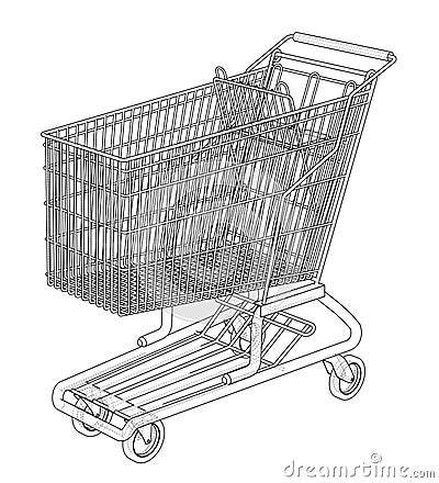 Sketch Shopping Trolley. Vector | CartoonDealer.com #100540108