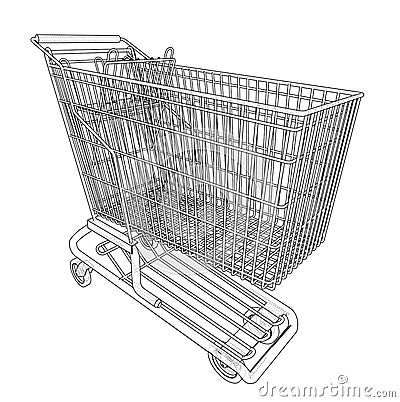 Sketch Shopping Trolley. Vector | CartoonDealer.com #100770185