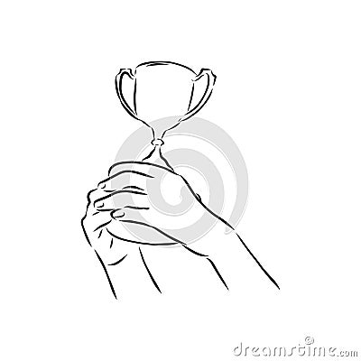 Sketch Style Illustration Of An Athlete Winner, Champion Winner, Vector ...