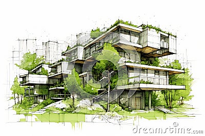 Sketch Of A Sustainable Development Project. Green Project, Underlining ...