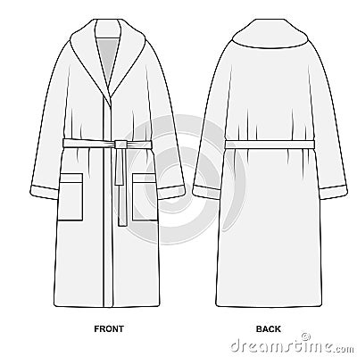 Sketch Template Of A Robe Front And Back View, Vector | CartoonDealer ...