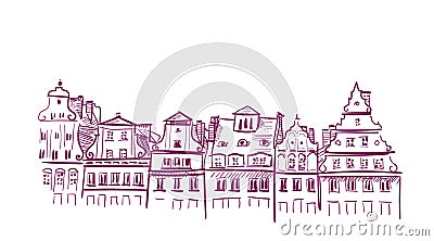 Sketch Vector Illustration European View Wroclaw Buildings Royalty-Free ...
