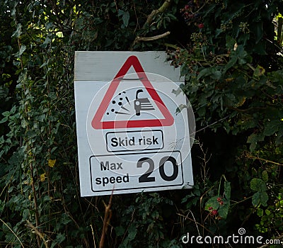 Skid Risk, Warning Sign Royalty-Free Stock Photography | CartoonDealer ...