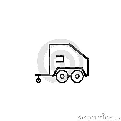 Skip Bin Trailer Outline Icon. Clipart Image Vector Illustration ...