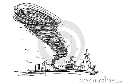 Skizze Des Hurrikans Lizenzfreie Stockfotos - Bild: 14339558