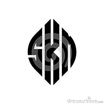 SKM Circle Letter Logo Design With Circle And Ellipse Shape. SKM ...