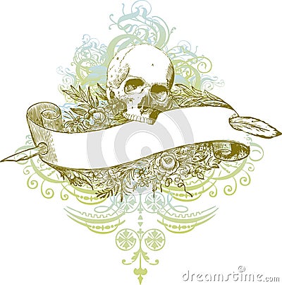 Skull Banner Illustration Stock Photos - Image: 3435343