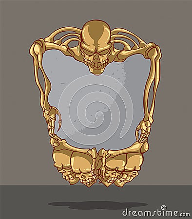 Skull With Bone And Frame Vector Illustration | CartoonDealer.com #34713142