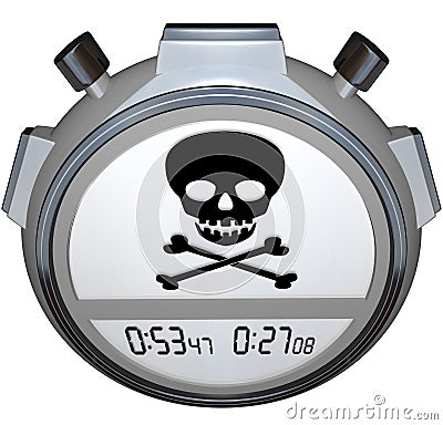 Skull Crossbones Stopwatch Timer Death Clock Stock Illustration - Image ...