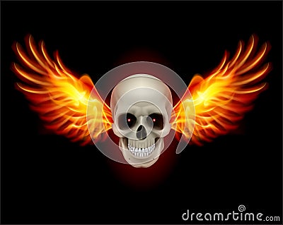Skull With Fire Wings Stock Photo - Image: 26184270