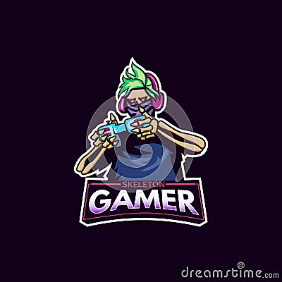 Skull Gamer Mascot Logo Design Vector Skull Logo Mascot Logo Gamer Logo ...