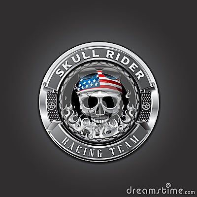 Skull Rider Logo Stock Vector - Image: 59307569