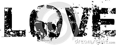 Skull Vector Illustration LOVE Stock Photos - Image: 6849193