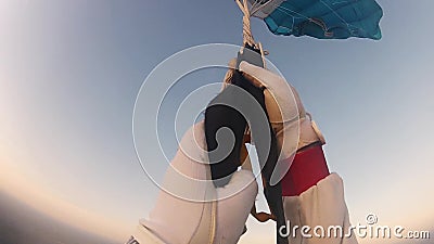 Skydiver Falling in Sky with Tangled Parachute. Height. Extreme ...