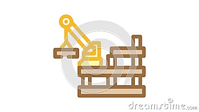 Skyscraper Construction Color Icon Animation Stock Video - Video of ...