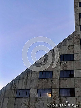 Slanted Building By Sky Background Royalty-Free Stock Photo ...