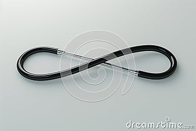 Sleek Black Infinity Symbol Cable On Light Grey Background Stock ...