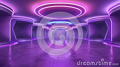 A Sleek Dark Structure Shines With Neon Lights, Featuring A Stunning ...