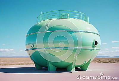 A Sleek, Metallic Green Hydrogen Tank Royalty-Free Stock Photography ...