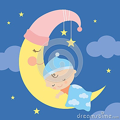 Sleeping Baby On The Moon Stock Photography - Image: 36489602