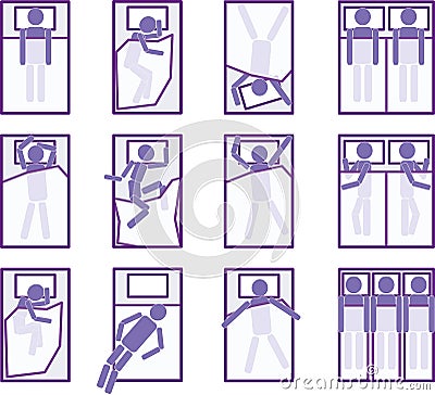 Sleeping Positions Cartoon Vector | CartoonDealer.com #23447181