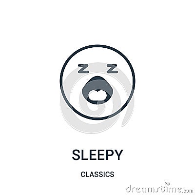 Sleepy Icon Vector From Classics Collection. Thin Line Sleepy Outline ...