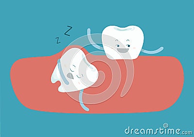 Sleepy Tooth Of Impacted Tooth Stock Vector - Image: 40361635