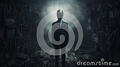 Terrifying Abstract Image Of The Slender Man In A Hidden Face Room ...