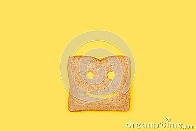 A Slice Of Wholemeal Bread With A Face Shape Royalty-Free Stock ...