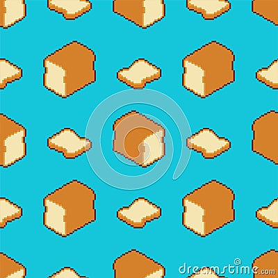 Sliced Bread Pixel Art Pattern Seamless. Pixelated Food Rooty ...