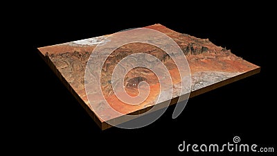 Vulkathunha-Gammon Ranges National Park Terrain Map 3D Render 360 ...