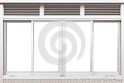 Sliding Wood Window Frame Isolated On A White Background Royalty-Free ...