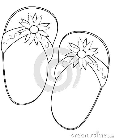 Slippers Coloring Page Royalty-Free Stock Photography | CartoonDealer ...