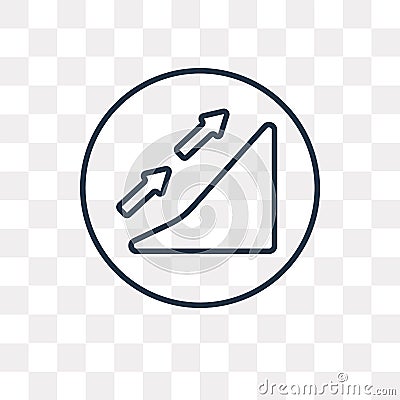 Slope Vector Icon Isolated On Transparent Background, Linear Slo ...