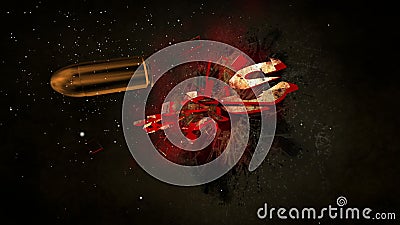 Slow Motion of Bullet Breaking ISIS Text Stock Footage - Video of guns ...