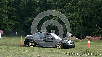 Slow Motion Car Drifting through Cones Stock Footage - Video of corner ...