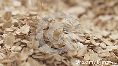 Slow Motion Closeup Falling Oat Flakes Stock Footage - Video of meal ...