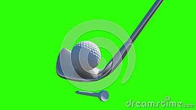 Slow Motion Golf Strike. Golf Ball Animation. Green Screen Stock ...