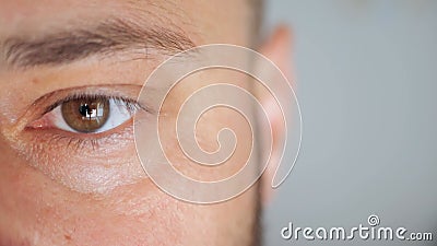 Slow Motion of Male Eye Close Up from Young Man Half Face Stock Footage ...