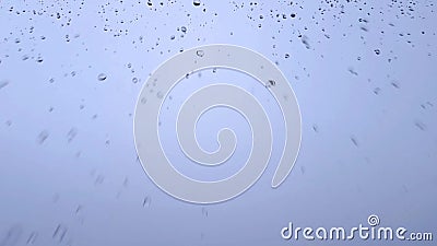 Slow Motion Raindrops Falling from Sky with Cloudy Stock Video - Video ...
