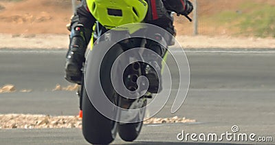 Slow Motion of Sport Motorcycles Making Turns during a Race Stock Video ...