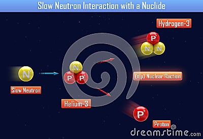 Slow Neutron Interaction With A Nuclide Stock Illustration ...