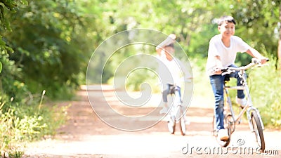 Slow Two Boy Ride Bicycle in the Park Stock Footage - Video of drinking ...