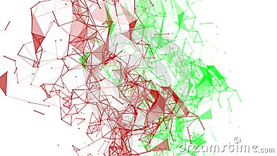 Slowly Flying Red And Green Particles On A White. 3d Render Stock ...