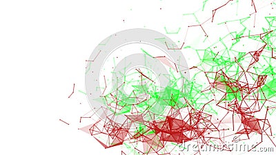 Slowly Flying Red and Green Particles on a White. 3d Render Stock Video ...