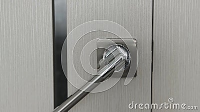 Slowly Press the Door Handle and Open the Door, Close-up Stock Footage ...