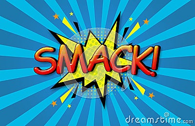 SMACK Comic Speech 3d Text Style Effect High Resolution Cartoon Vector ...
